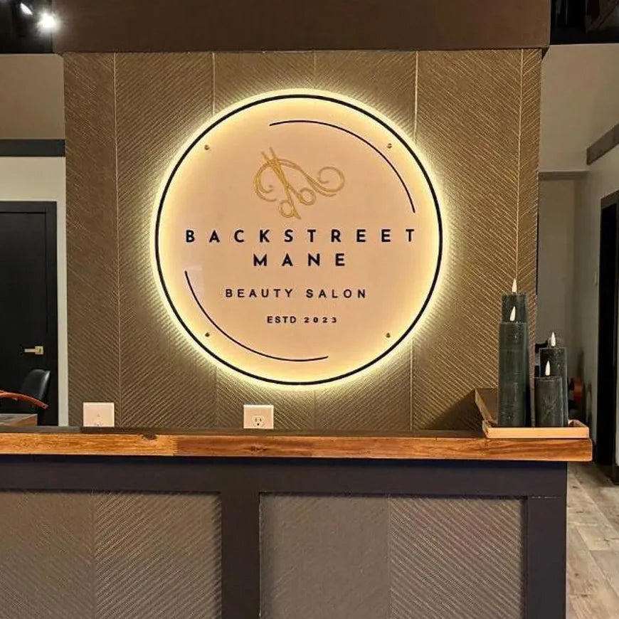 Round Backlit Acrylic Signs – Bold Circular Glow | Light&Logo – Light ...