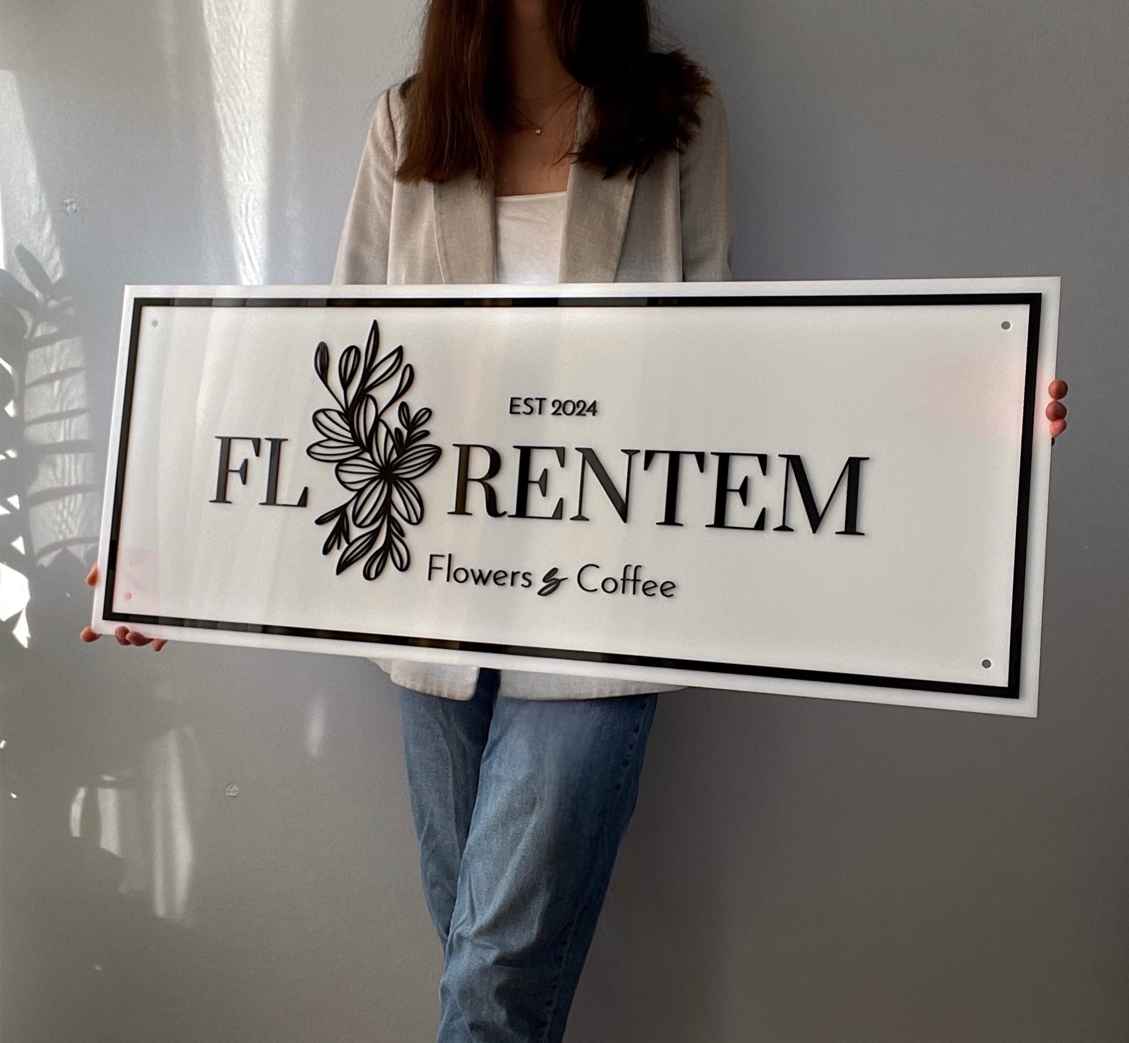 Custom Rectangular Acrylic Signs – Clean Look | Light&Logo – Light&Logo ...